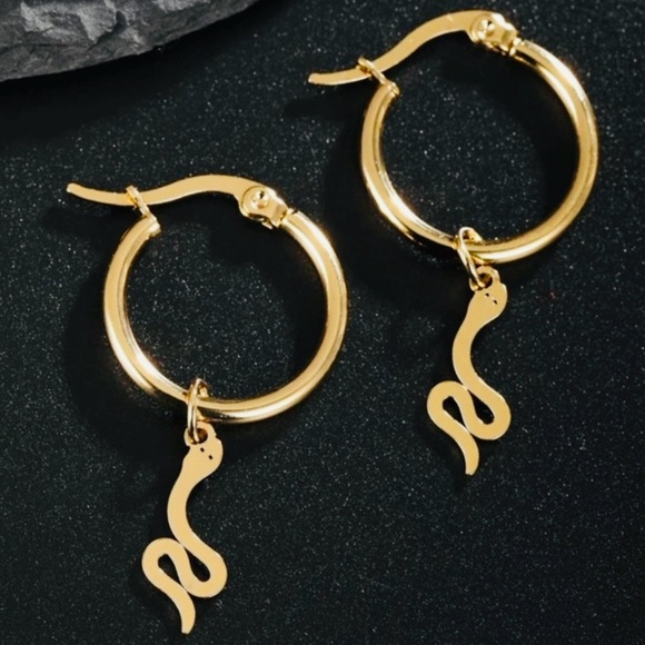 Jewelry | Wiggly Snake Wriggly Squiggly Writhing Curvy Gold Stainless ...